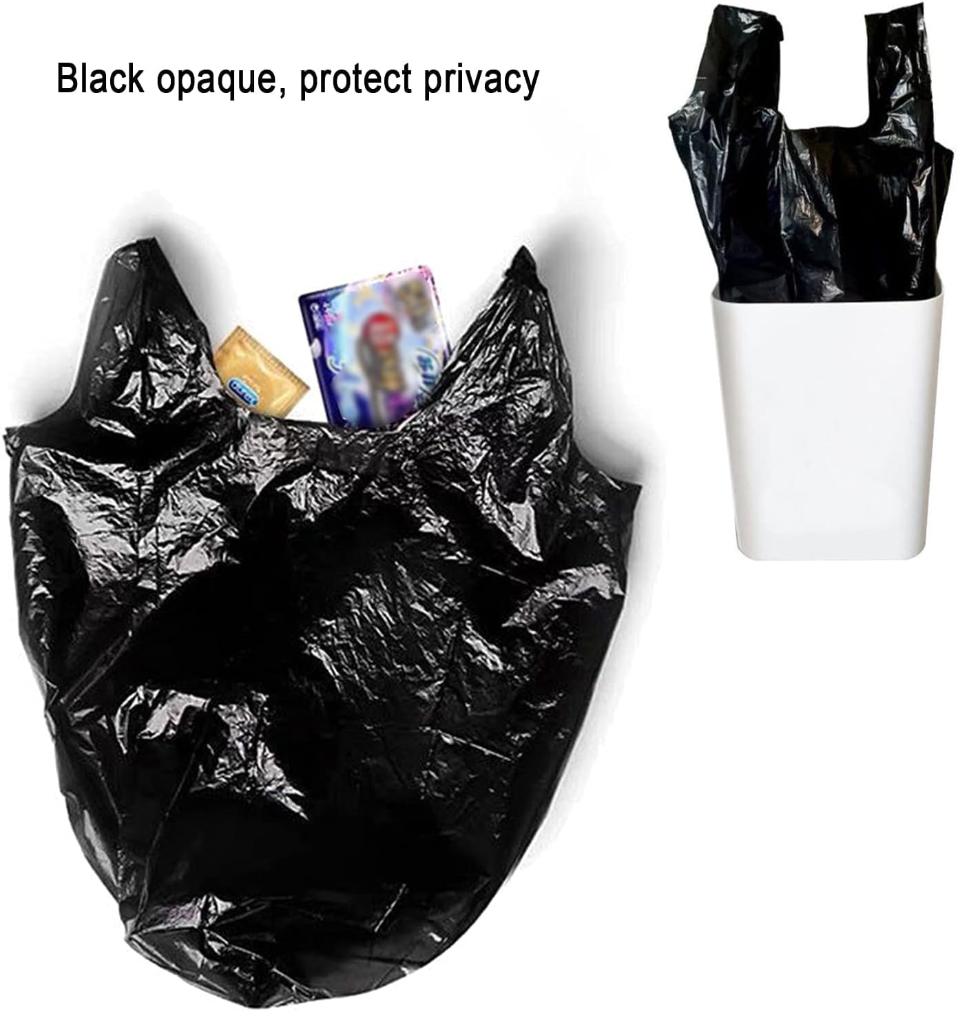 Small Trash Bags, Strong Black Garbage Bags, Unscented Thicken Bin Liner Suitable for Bedroom Home Kitchen 6 Gallon 120 Count