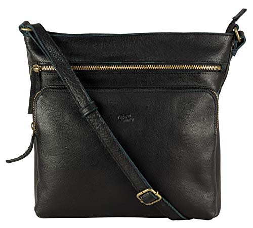 Mou Meraki Premium Genuine Leather Black Crossbody Purses and Handbags Women