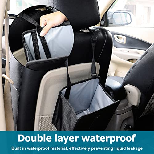 AICEL Car Foldable Trash Can, Multipurpose Large Capacity Storage Bag Organizer, Hanging Waterproof Leakproof Garbage Can, Car Interior Accessories Automotive Traveling Portable Trash Bin