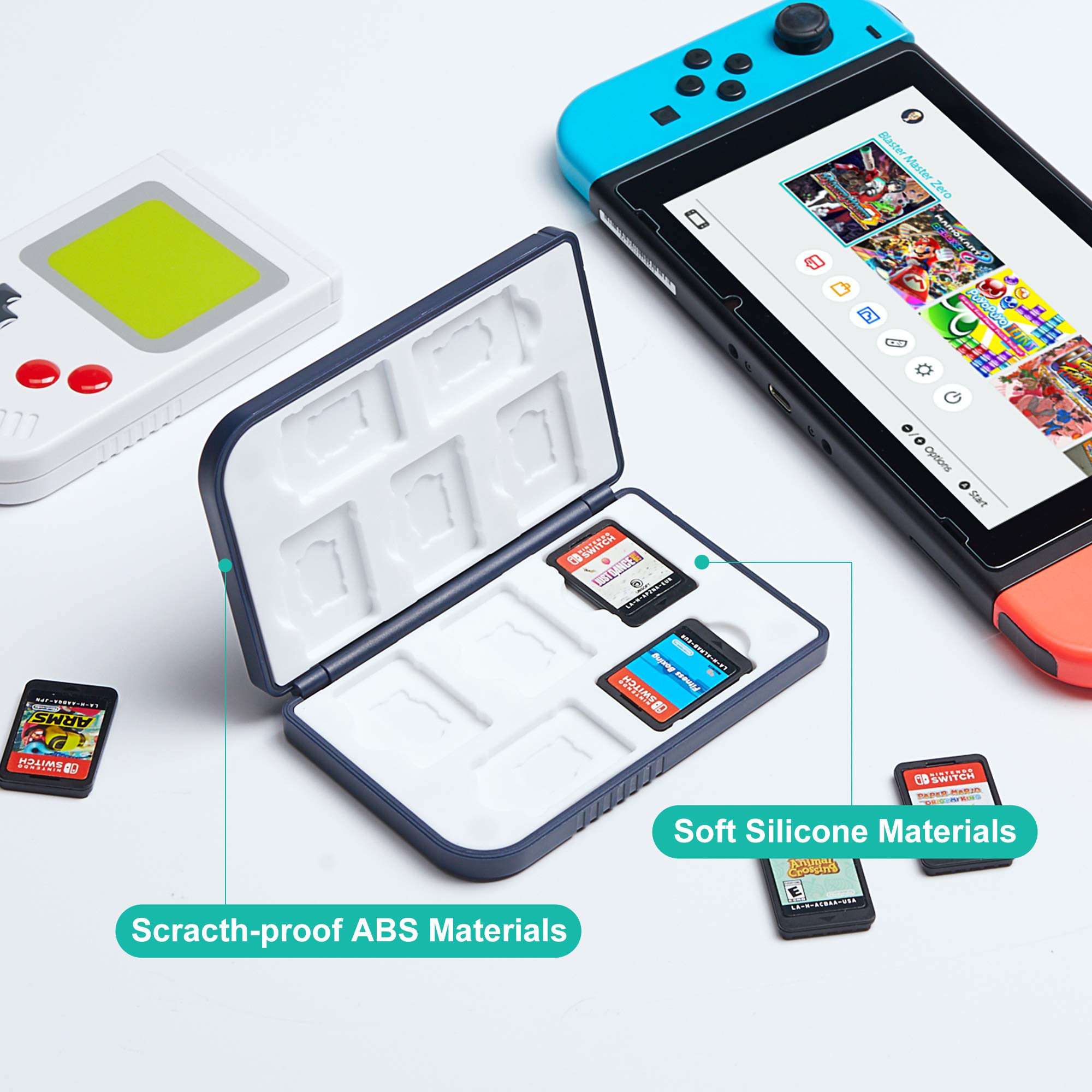 Leyu Smart Game Case for Nintendo Switch & Switch Lite,10 Slot Game Card Storage and 10 Slot SD Memory Card Protective Box, Slim and Portable (Pink)