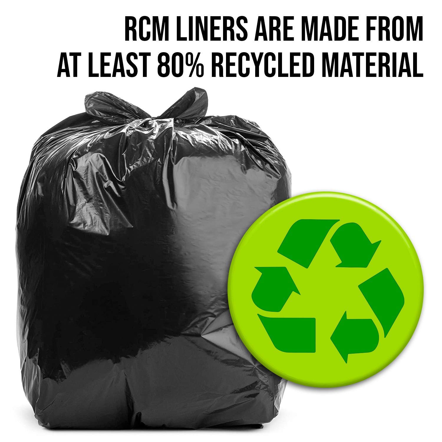 Aluf Plastics 20-30 Gallon Trash Bags - (100 Count) 1.1 MIL (Equiv) Low Density Plastic Garbage Bags - 30" by 36" for Home, Kitchen, Office Commercial Industrial, Black