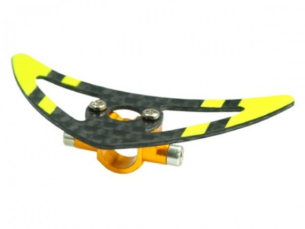 MICROHELI Aluminum Tail Boom Support Mount w/Fin (Yellow) - Blade 200 SRX