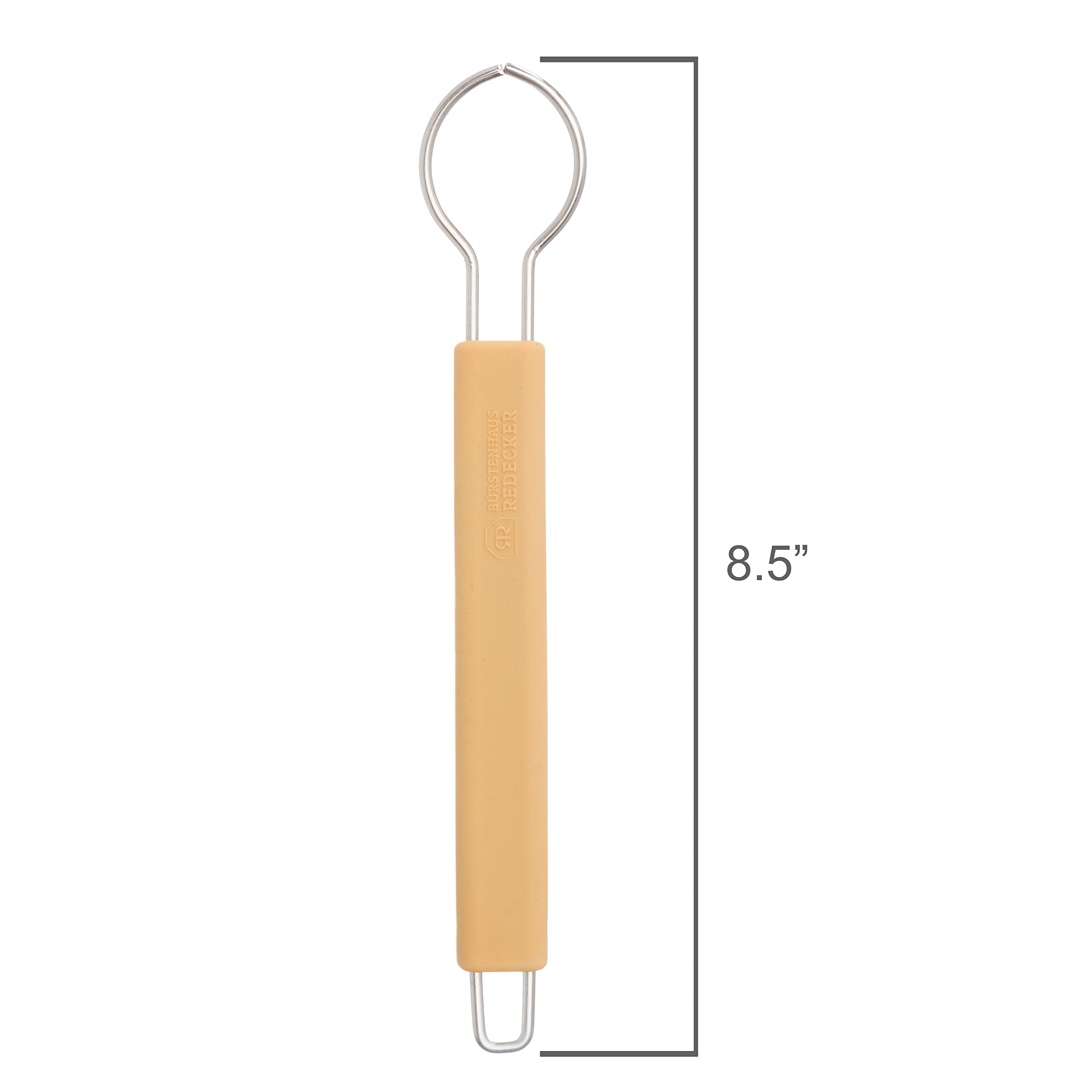 Redecker Silicone Dish Brush Bundle, Includes Interchangeable Natural Horsehair and Tampico Fiber Brush Heads, Sustainable Silicone and Stainless Steel Handle with Hanging Loop, Sand