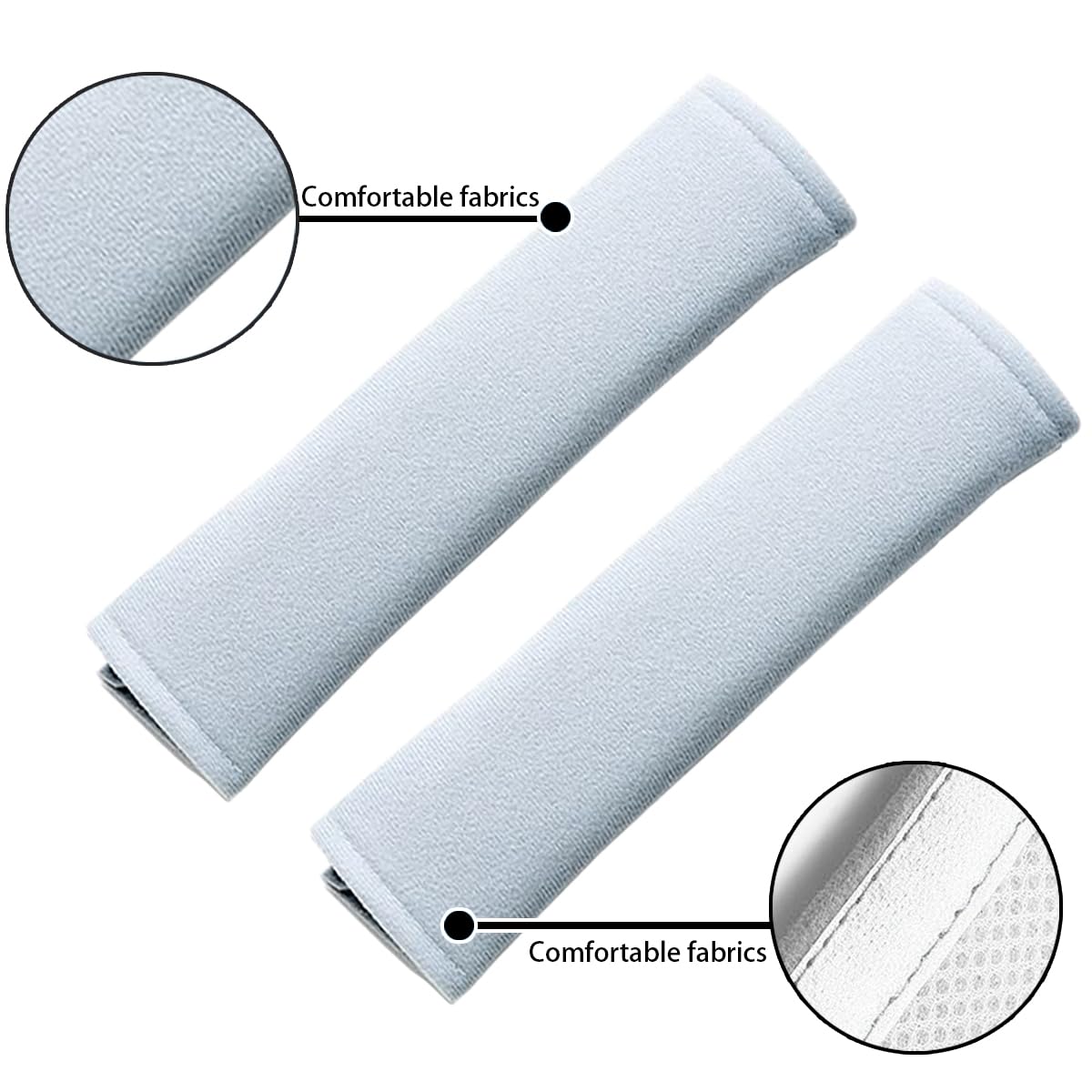 BESULEN Auto Seat Belt Cover, 2 Pack Car Safety Seatbelt Shoulder Pad for More Comfortable Driving, Universal Soft Harness Pad for Backpack Handbag Camera Straps, Compatible with All Cars (Gray)
