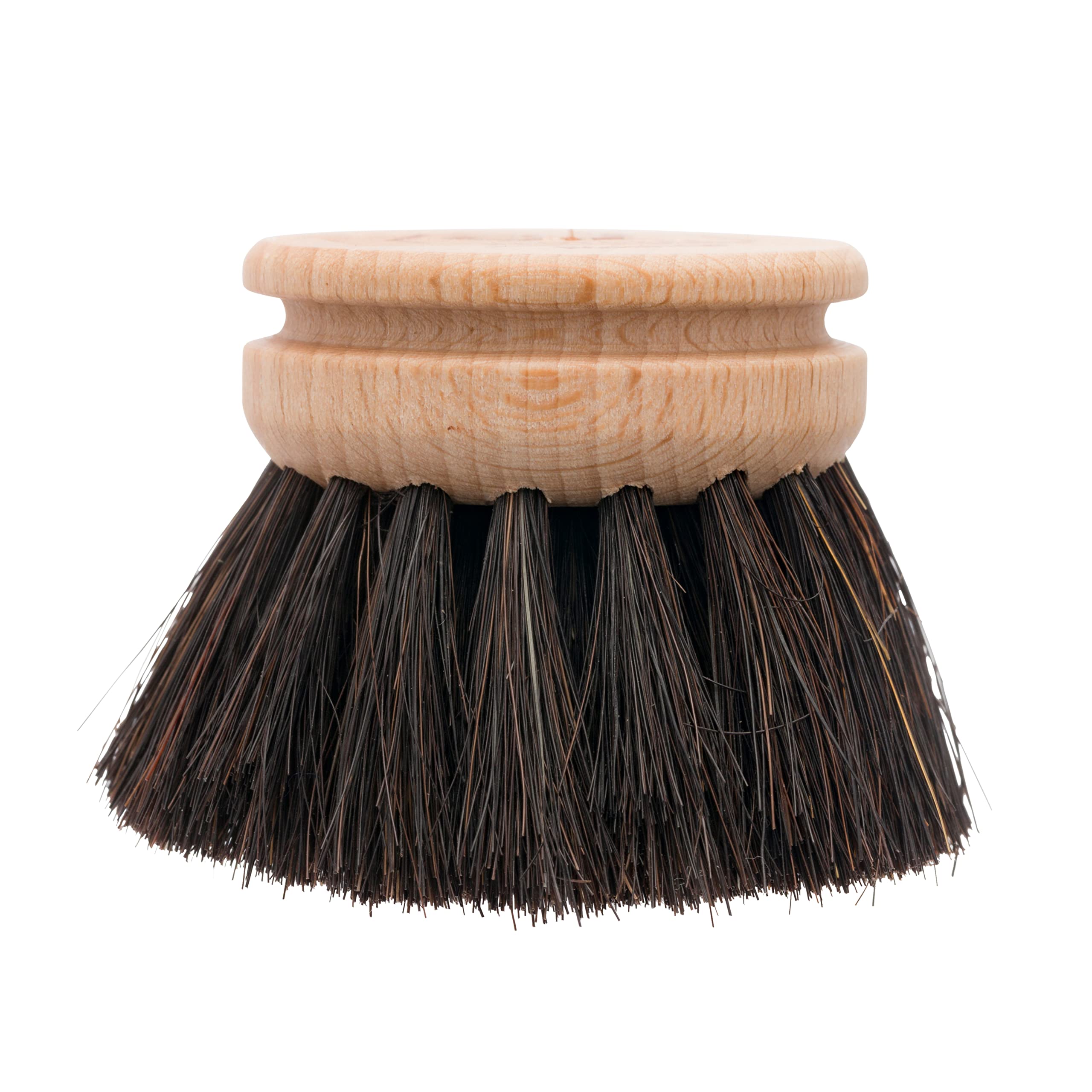 Redecker Silicone Dish Brush Bundle, Includes Interchangeable Natural Horsehair and Tampico Fiber Brush Heads, Sustainable Silicone and Stainless Steel Handle with Hanging Loop, Sand