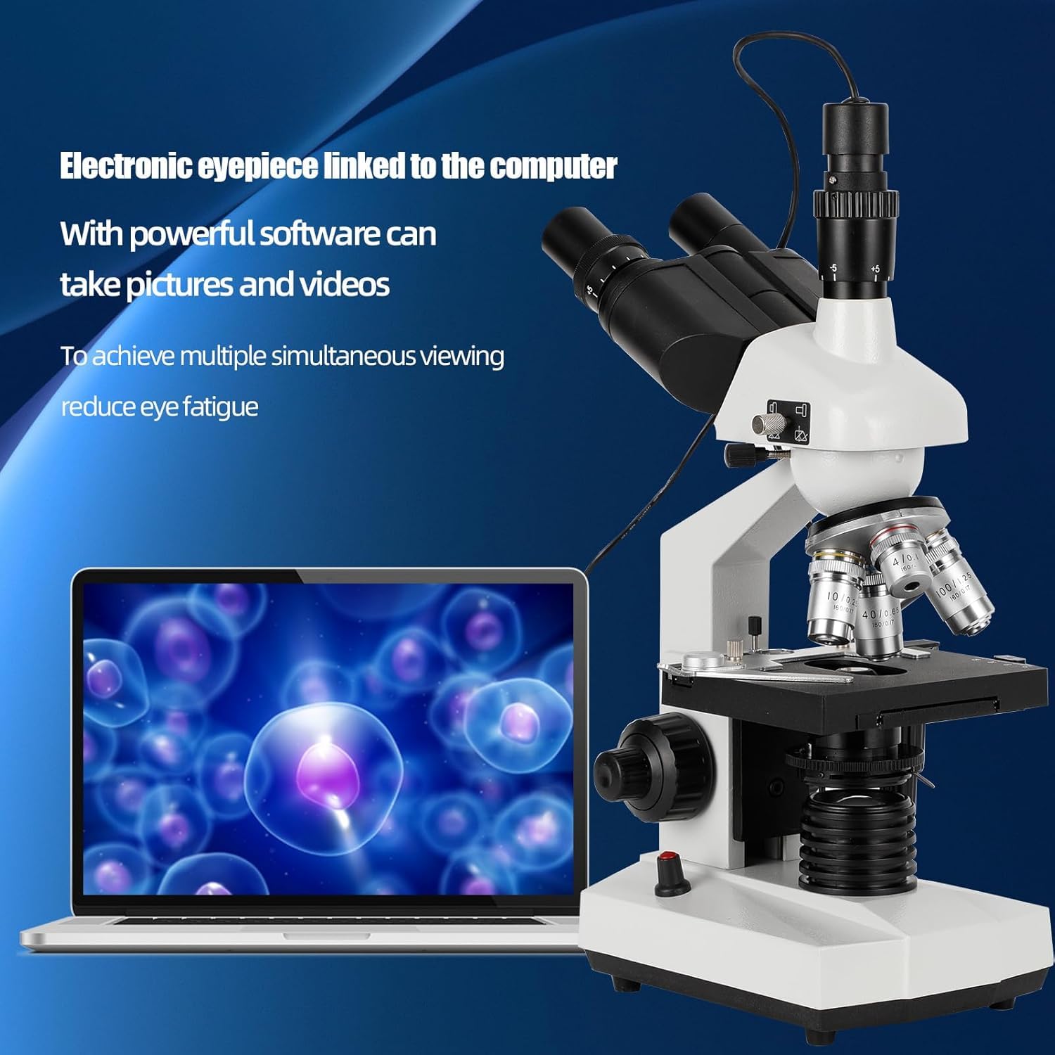 40X-2000X Compound monocular Microscope with Microscope Slide Set, Cell Phone Adapter, Dual LED Illumination Powerful School Home Education biomicroscope, 2MP USB Camera