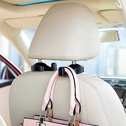 IPELY Universal Car Vehicle Back Seat Headrest Hanger Holder Hook for Bag Purse Cloth Grocery (Black -Set of 2)
