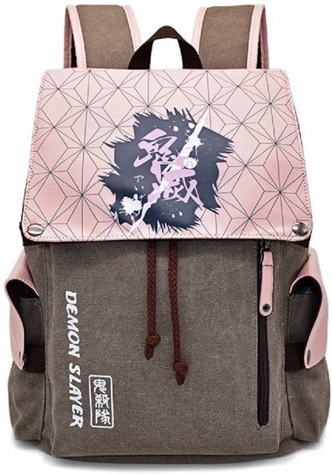 Backpack Drawstring Rucksack Canvas Laptop Backpack Bookbag Travel Bag For Unisex Teens Adults One Size Pink