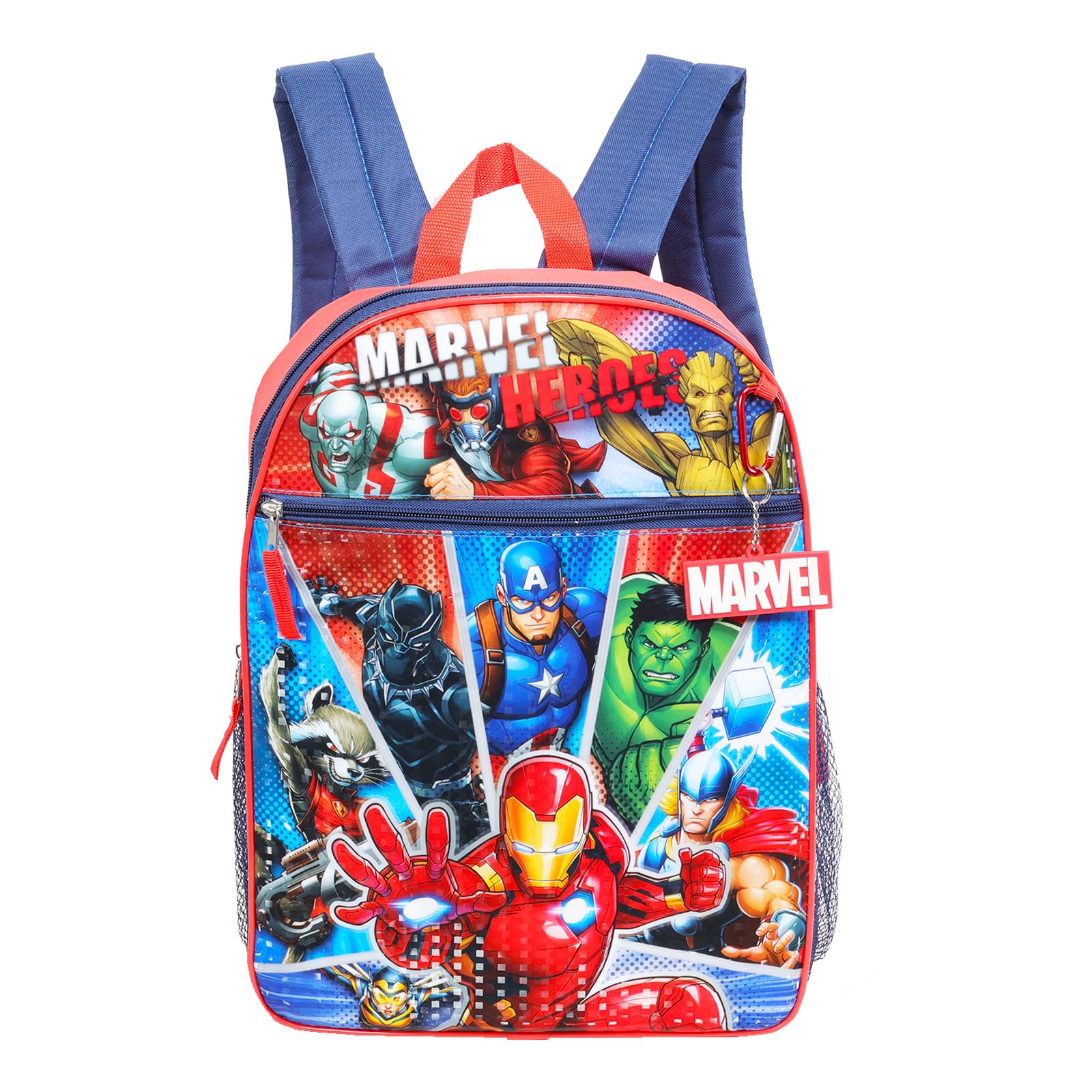 Marvel Shop Marvel Avengers Backpack, Lunch Box, and Spiderman School Supplies Set ~ Bundle with 16 Avengers School Bag, Lunch Box, Stickers, Notebook, and More Superhero superhero backpacks