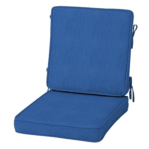 Arden Selections Modern Acrylic Outdoor Dining Chair Cushion 20 x 20, Lapis Blue