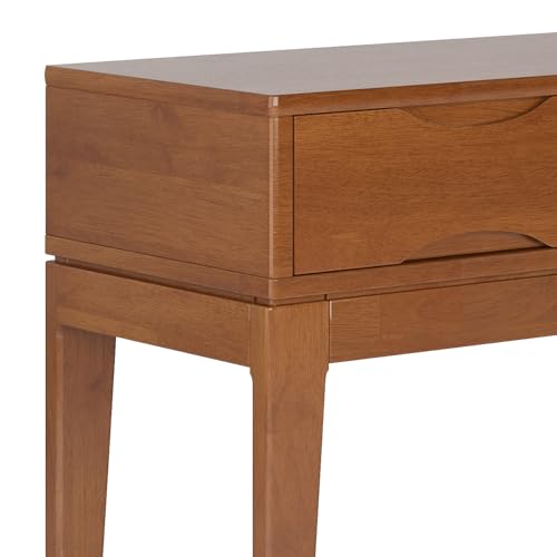 SIMPLIHOME Harper Solid Hardwood 54 Inch Wide Mid Century Modern Console Sofa Table in Teak Brown, for The Living Room Entryway and Bedroom