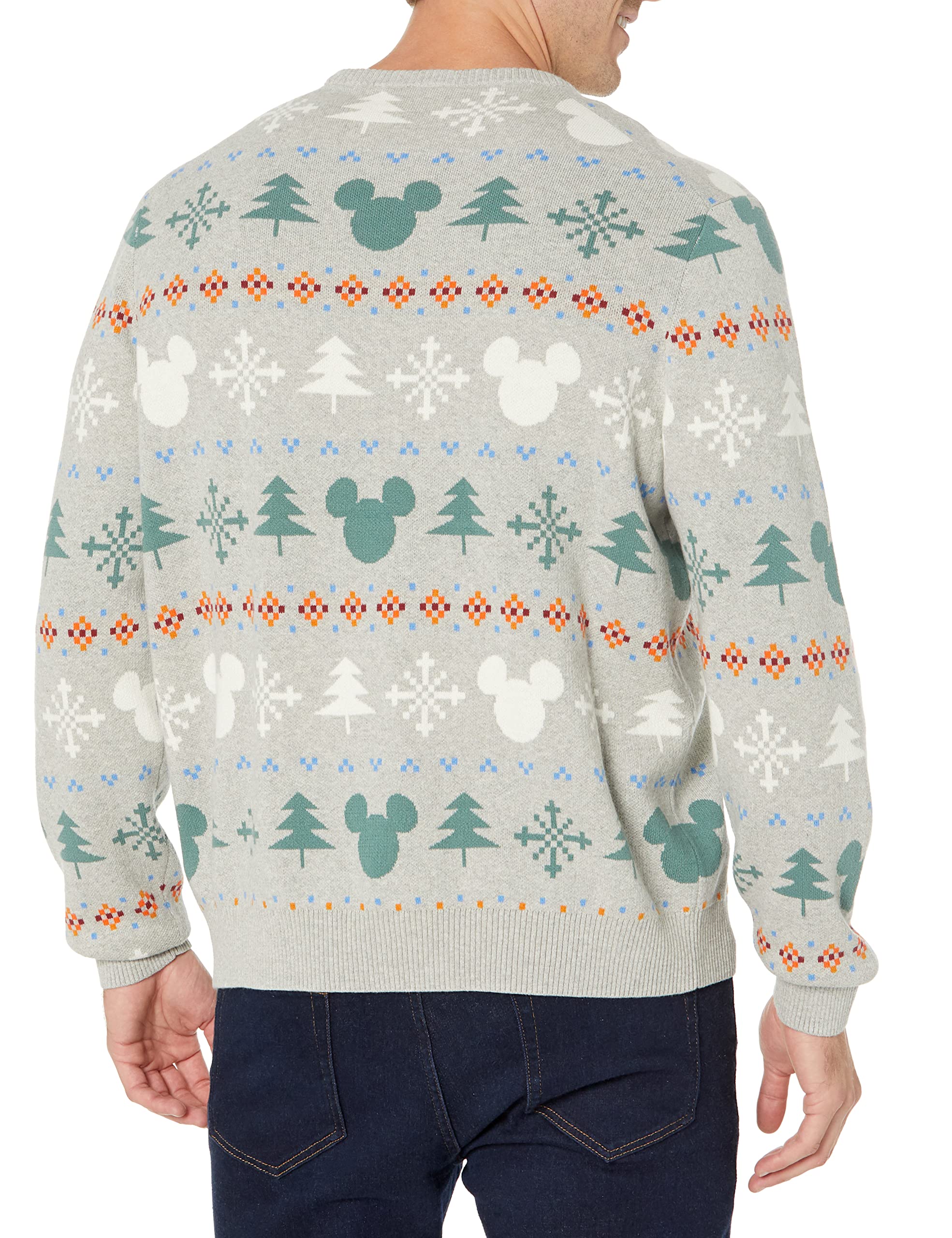 Amazon Essentials Disney | Marvel | Star Wars Men's Crew Sweaters, Mickey Fair Isle - Mens, X-Large