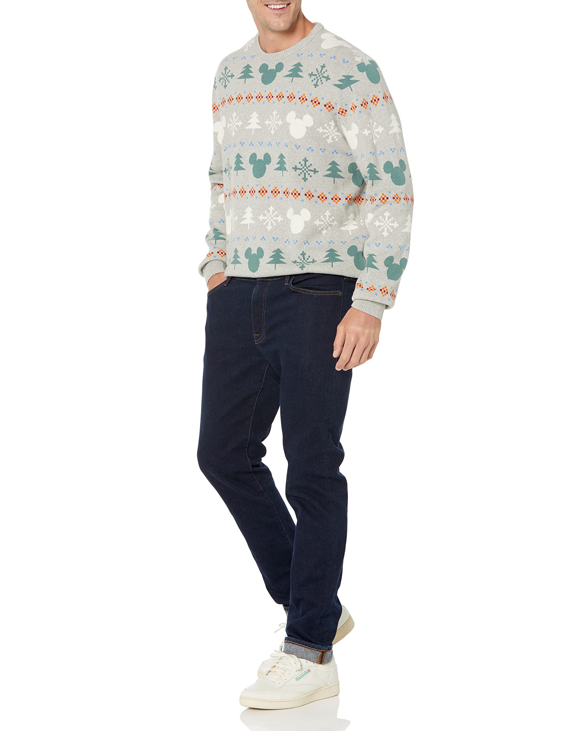 Amazon Essentials Disney | Marvel | Star Wars Men's Crew Sweaters, Mickey Fair Isle - Mens, X-Large