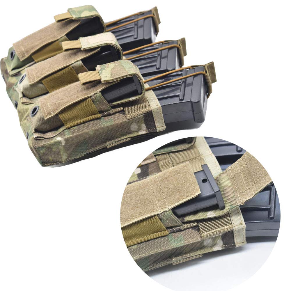 JFFCESTORE Upgraded Version Triple Mag Pouch Kangaroo Magazine Pouch Holds M4/M16 Mag (Triple Multicam)