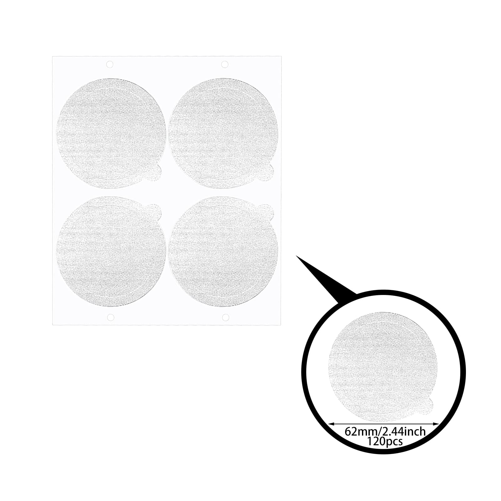 120 Pcs Aluminum Foil Lids, Foil Seals Lids to Reusable Coffee Pods Aluminum Foil Seals Compatible with Nespresso Vertuo Refillable Pods, 62mm