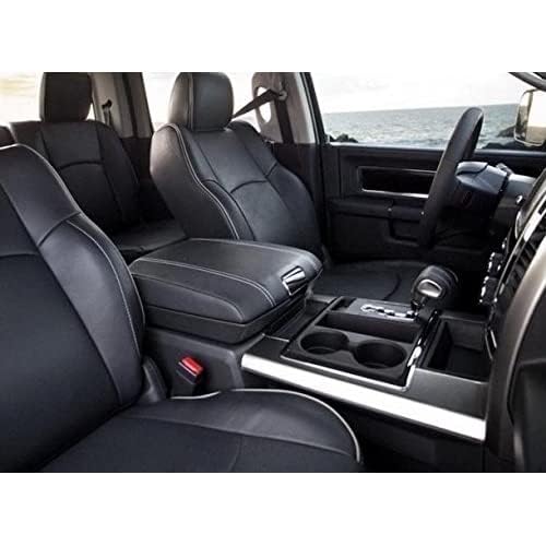Seat Armour KADGRBSO04-14 Custom Fit Center Console Cover for Select Dodge Ram Models with Bucket Seats - (Black) (Officially Licensed Ram Embroidered Logo)