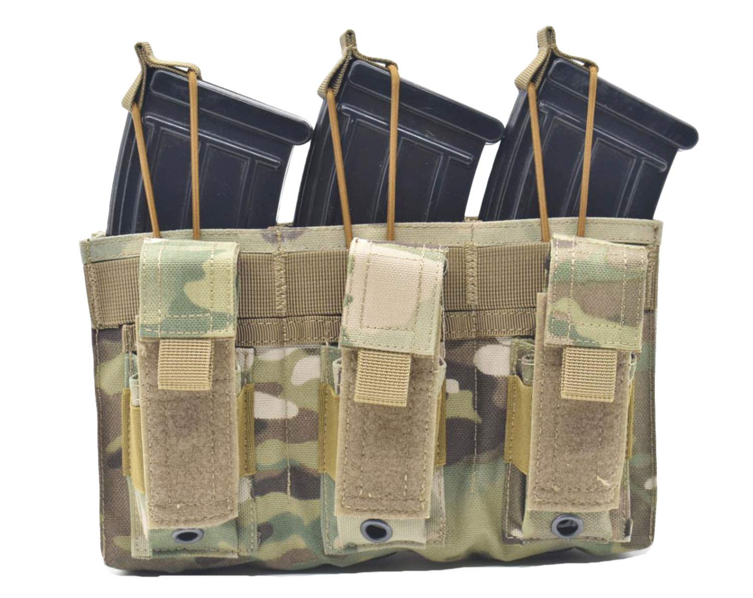 JFFCESTORE Upgraded Version Triple Mag Pouch Kangaroo Magazine Pouch Holds M4/M16 Mag (Triple Multicam)