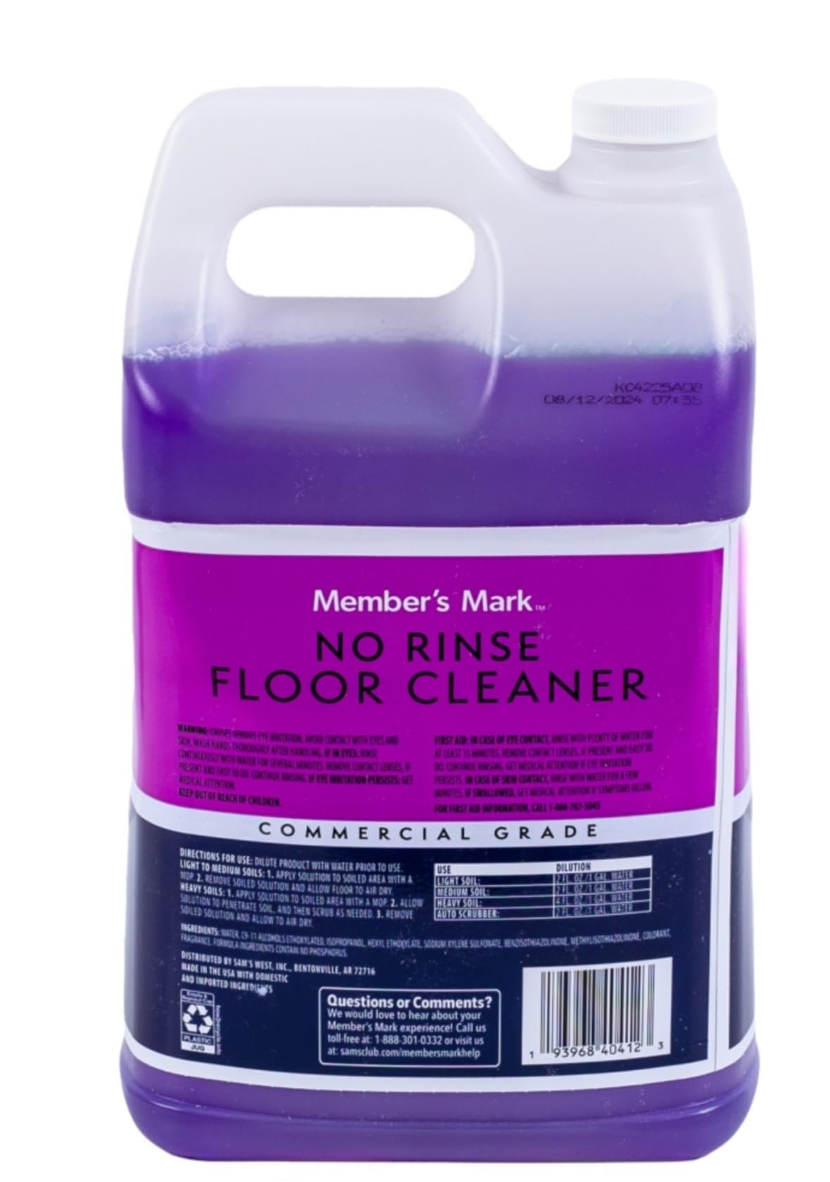 Member's Mark Commercial No-Rinse Floor Cleaner by Ecolab (1 gal.) (2 Pack)
