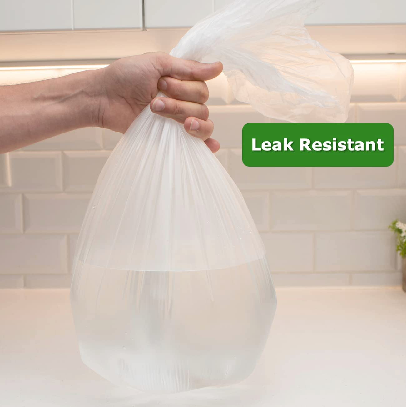 4 Gallon (15 Liter) Trash Bag (400 Count) Small Bathroom 4 Gallon Garbage Bags Clear Plastic Wastebasket Trash Can Liners for Home and Office Bins (400 Count)