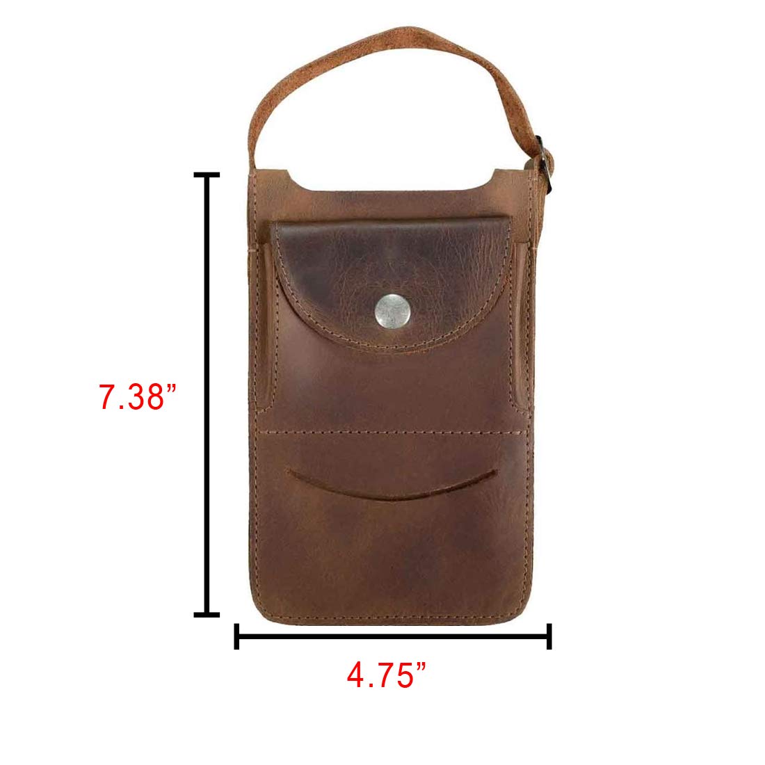 Hide & Drink, Leather Hanging Phone Bag, Wallet Pouch, Card Organizer, Commuting Essentials, Everyday Accessories, Handmade Includes 101 Year Warranty :: Bourbon Brown