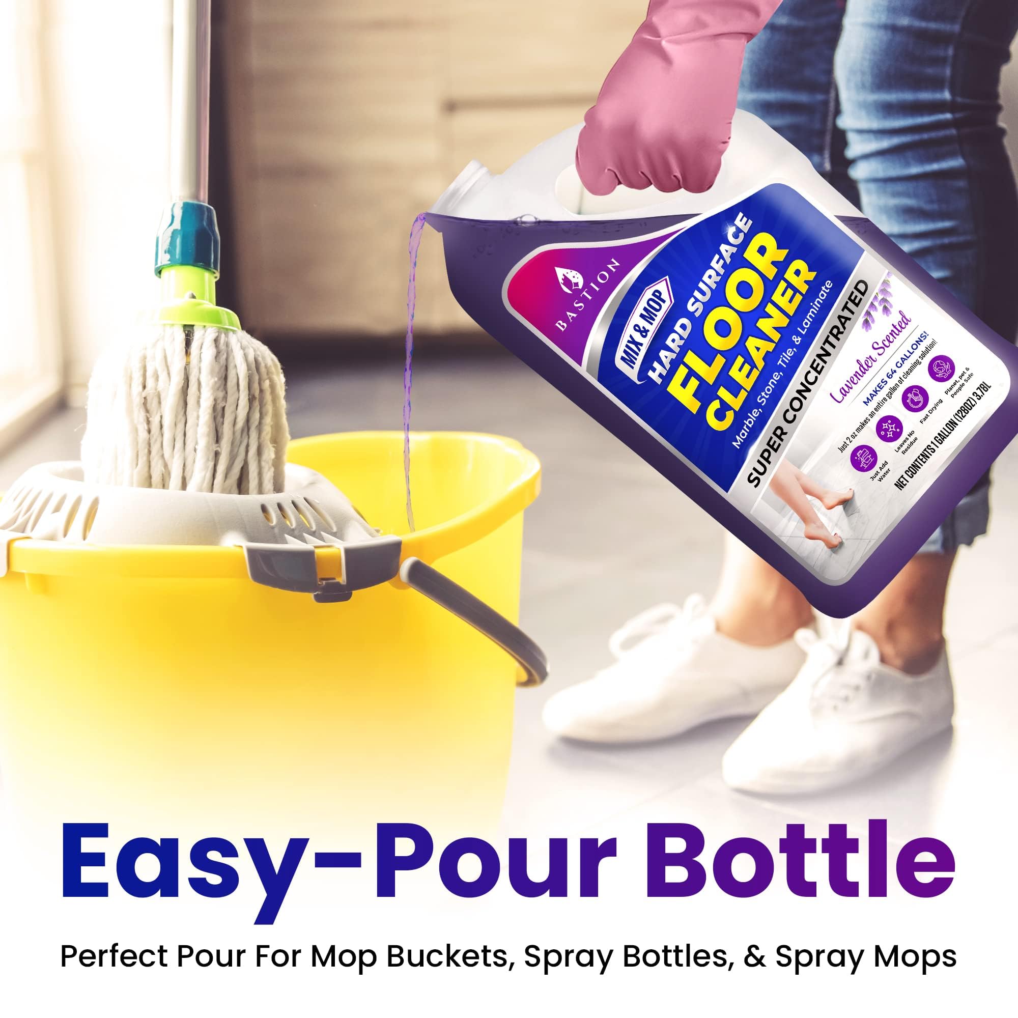Surface Floor Cleaner Concentrate - Marble, Stone, Tile, Vinyl, Laminate, Linoleum - Multi-use - Super-Concentrated - Safe & Gentle - Removes Dirt, Stains, Odors - Lavender Scent - 1 Gallon (128 oz.)