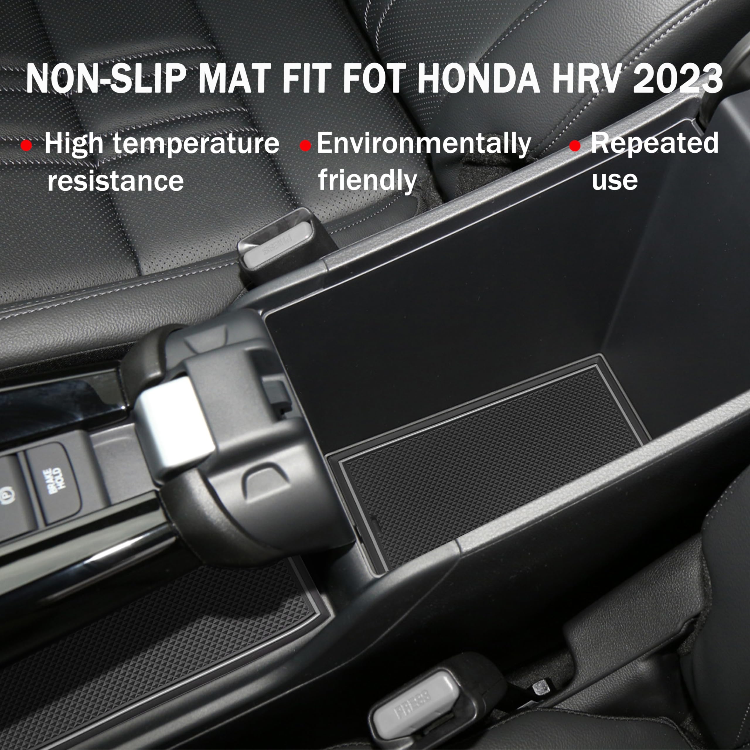 SENSHINE Customized Liners for Honda HRV Accessories 2023 2024 2025 Cup Holder Insert Center Console Liner Door Pocket Non-Slip Anti Dust Pad Premium Interior 15-PC Set (Gray Trim)