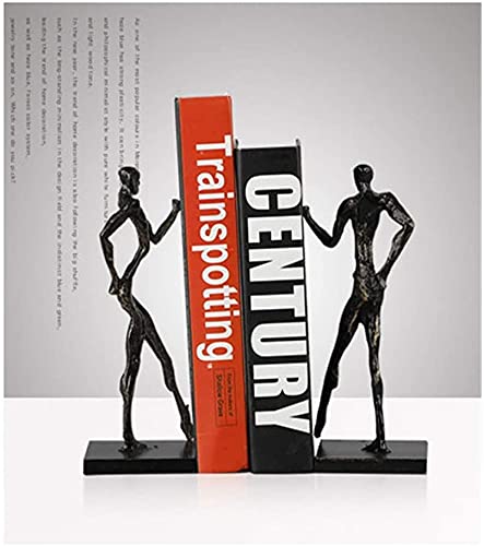 Bookend Supports HeavyDuty , Bookends, Heavy-Duty Art Desktop Bookends, People Design and Decorate for Home Office, 1 Pair of Decorative Bookends