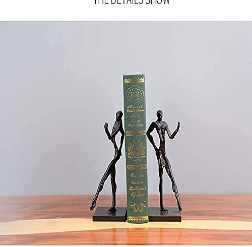 Bookend Supports HeavyDuty , Bookends, Heavy-Duty Art Desktop Bookends, People Design and Decorate for Home Office, 1 Pair of Decorative Bookends