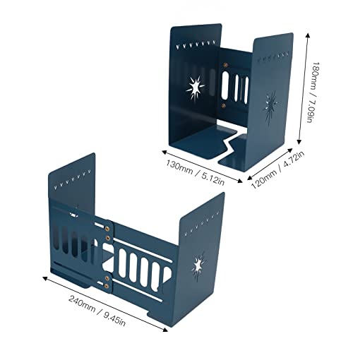 Bookends,Book Ends,Book Ends for Shelves,Retractable Metal Bookends Adjustment Heavy Duty Bookends Decorative for Books Movies Home Desk Office Blue
