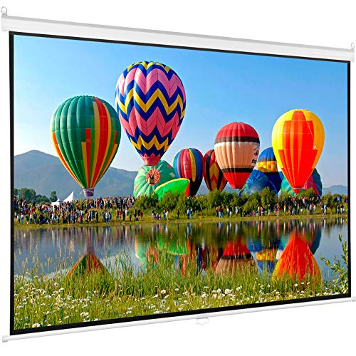 VIVO 80 inch Projector Screen, Diagonal 16:9 Projection HD, 4K 3D 1080P HD Manual Pull Down Matte White Home Theater VIVO, PS-M-080