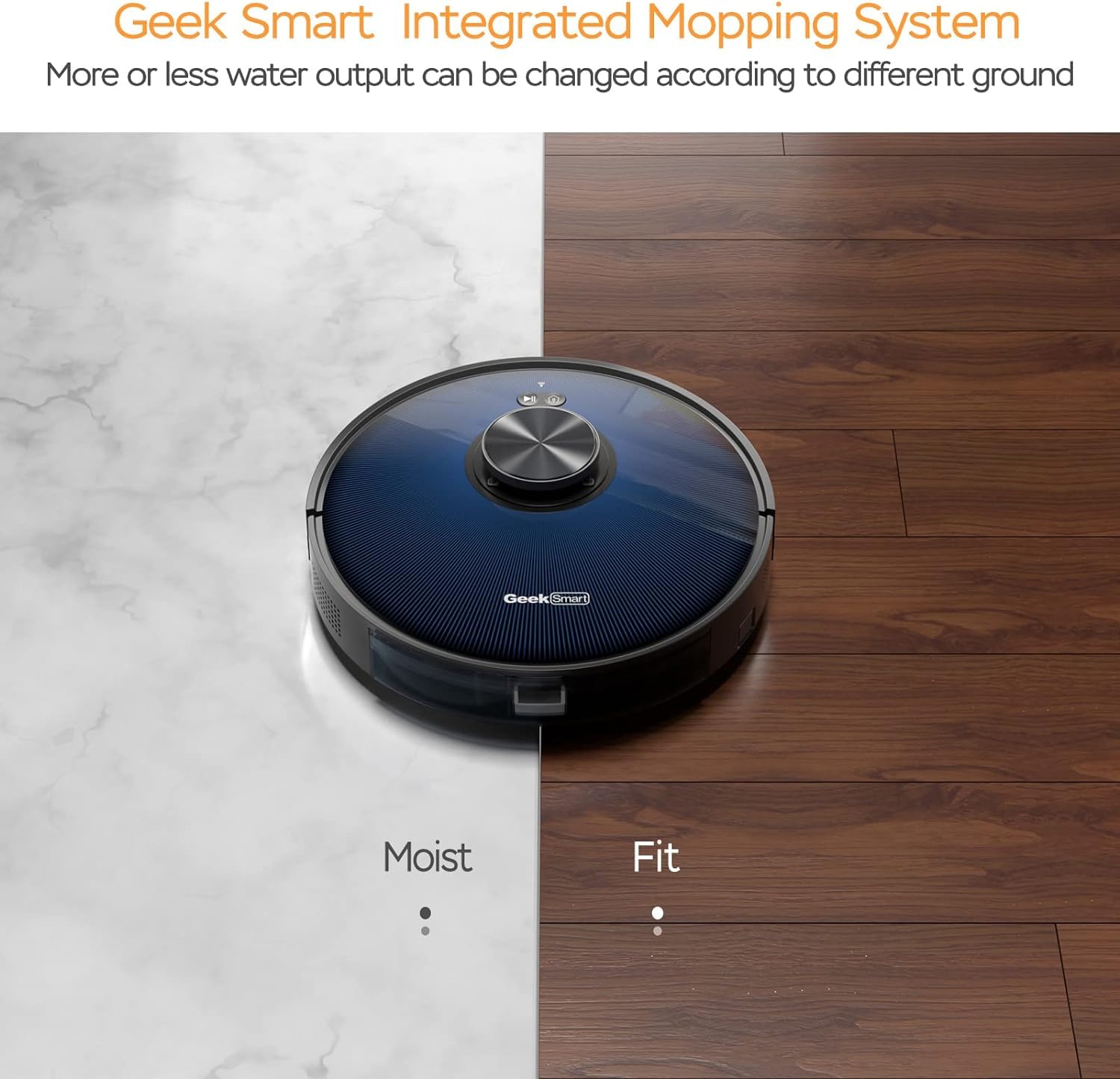 Geek Smart Robot Vacuum Cleaner and Mop L7, LDS Navigation, Wi-Fi Connected APP, Selective Room Cleaning, MAX 2700 PA Suction, Blue Ideal for Pets and Larger Home