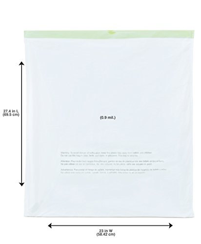 NINESTARS NSTB-10-30 Extra Strong White Trash Bag w/Drawstring Closure, 10 Gal. / 40 L., 30 count