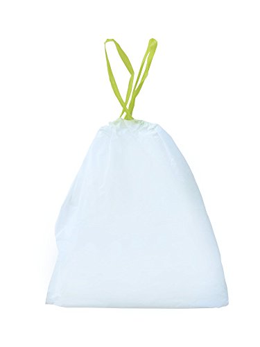 NINESTARS NSTB-10-30 Extra Strong White Trash Bag w/Drawstring Closure, 10 Gal. / 40 L., 30 count