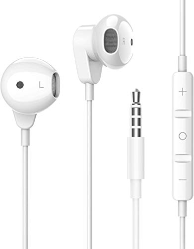 3 Pack 3.5mm Wired Headphone Plug, in-Ear Earphones, Earbuds Noise Isolating with Built-in Microphone & Volume Control Compatible with iPhone 6s 6 Plus 5s 5 iPad iPod MP3 MP4 Samsung Android Laptop