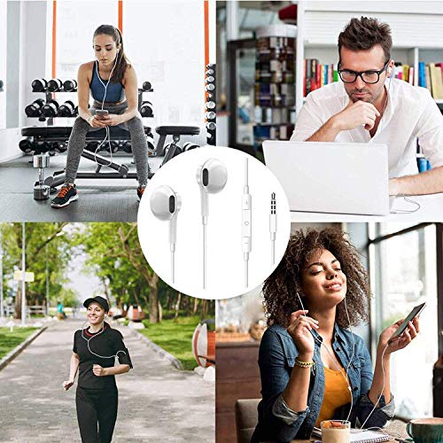 3 Pack 3.5mm Wired Headphone Plug, in-Ear Earphones, Earbuds Noise Isolating with Built-in Microphone & Volume Control Compatible with iPhone 6s 6 Plus 5s 5 iPad iPod MP3 MP4 Samsung Android Laptop