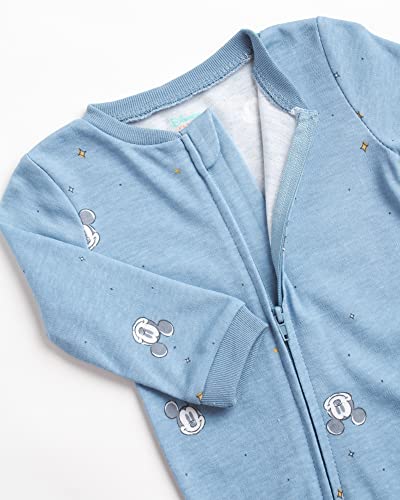 Disney Newborn Baby Boys Girls 7 Piece Layette Gift Set: Mickey Mouse, Winnie the Pooh & Minnie Mouse, 0-6M, Size 0-3M, Mickey Blue/Heather Grey