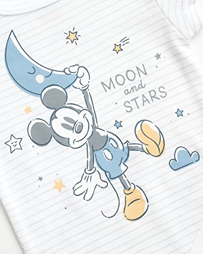 Disney Newborn Baby Boys Girls 7 Piece Layette Gift Set: Mickey Mouse, Winnie the Pooh & Minnie Mouse, 0-6M, Size 0-3M, Mickey Blue/Heather Grey