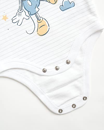 Disney Newborn Baby Boys Girls 7 Piece Layette Gift Set: Mickey Mouse, Winnie the Pooh & Minnie Mouse, 0-6M, Size 0-3M, Mickey Blue/Heather Grey