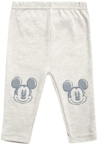 Disney Newborn Baby Boys Girls 7 Piece Layette Gift Set: Mickey Mouse, Winnie the Pooh & Minnie Mouse, 0-6M, Size 0-3M, Mickey Blue/Heather Grey