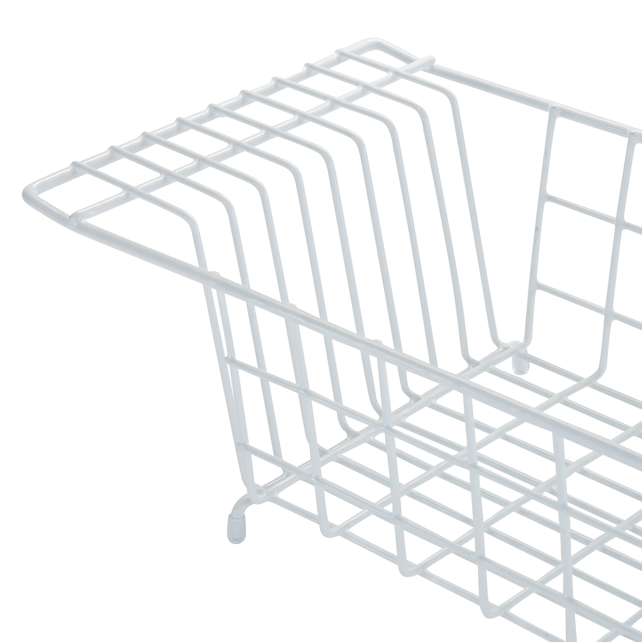 Kitchen Details Sink Dish Drainer Drying Rack, for Countertop, Space Saving, in White