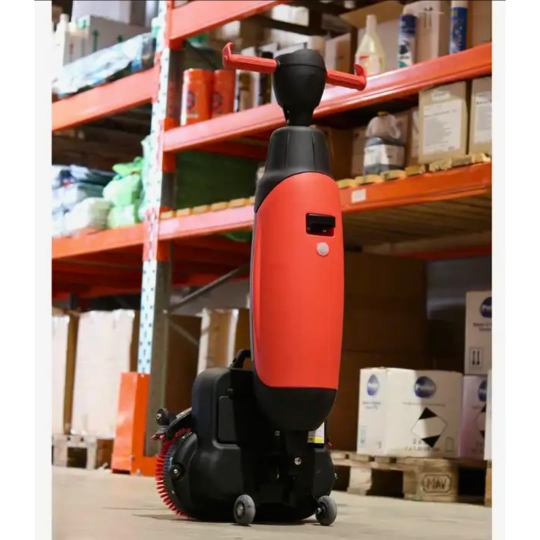 SANITMAX SM430 17" Commercial Floor Scrubber Machine, Rotary Double Brushes, 10000 sqft/h, Cordless Rechargeable Lithium Battery