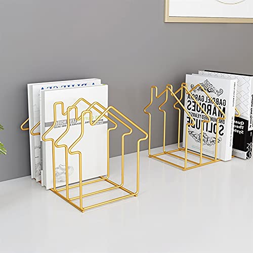 File Rack Bookend Office File Organizer Metal Bookend Support Magazine Rack Art Modeling Desktop Storage Shelf Bookshelf Multifunctional File Organizer Desk Home Office Decoration File Organizer ( Siz