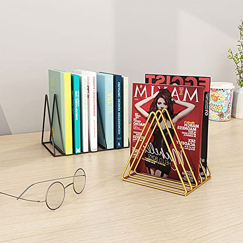 File Rack Bookend Office File Organizer Metal Bookend Support Magazine Rack Art Modeling Desktop Storage Shelf Bookshelf Multifunctional File Organizer Desk Home Office Decoration File Organizer ( Siz