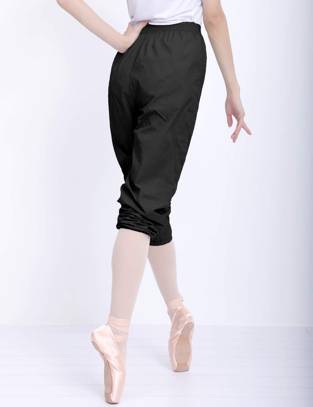 Daydance Black Women Dance Pants Ripstop Ballet Warm Up Perspiration Trousers