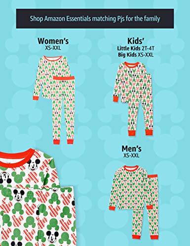 Amazon Essentials Disney | Marvel | Star Wars Boys' Snug-Fit Cotton Pajama Sleepwear Sets, Mickey Holiday - Baby and Kids, 8