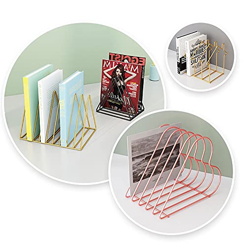 File Rack Bookend Office File Organizer Metal Bookend Support Magazine Rack Art Modeling Desktop Storage Shelf Bookshelf Multifunctional File Organizer Desk Home Office Decoration File Organizer ( Siz