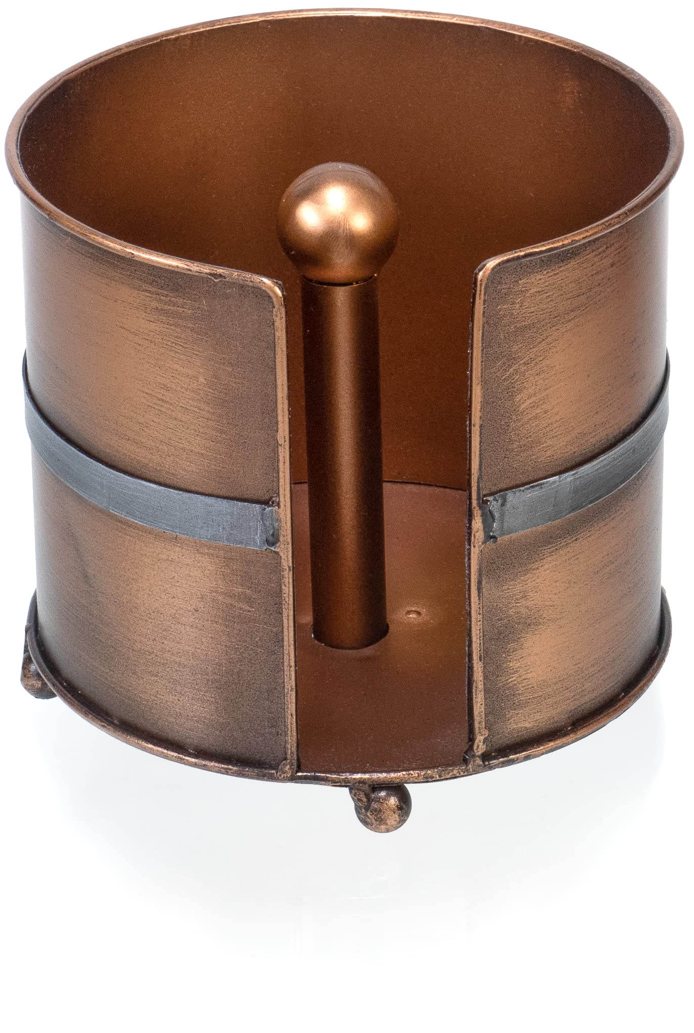 Red Co. 6” Metal Vertical Freestanding Tabletop Paper Towel Holder Stand in Antique Brass Finish