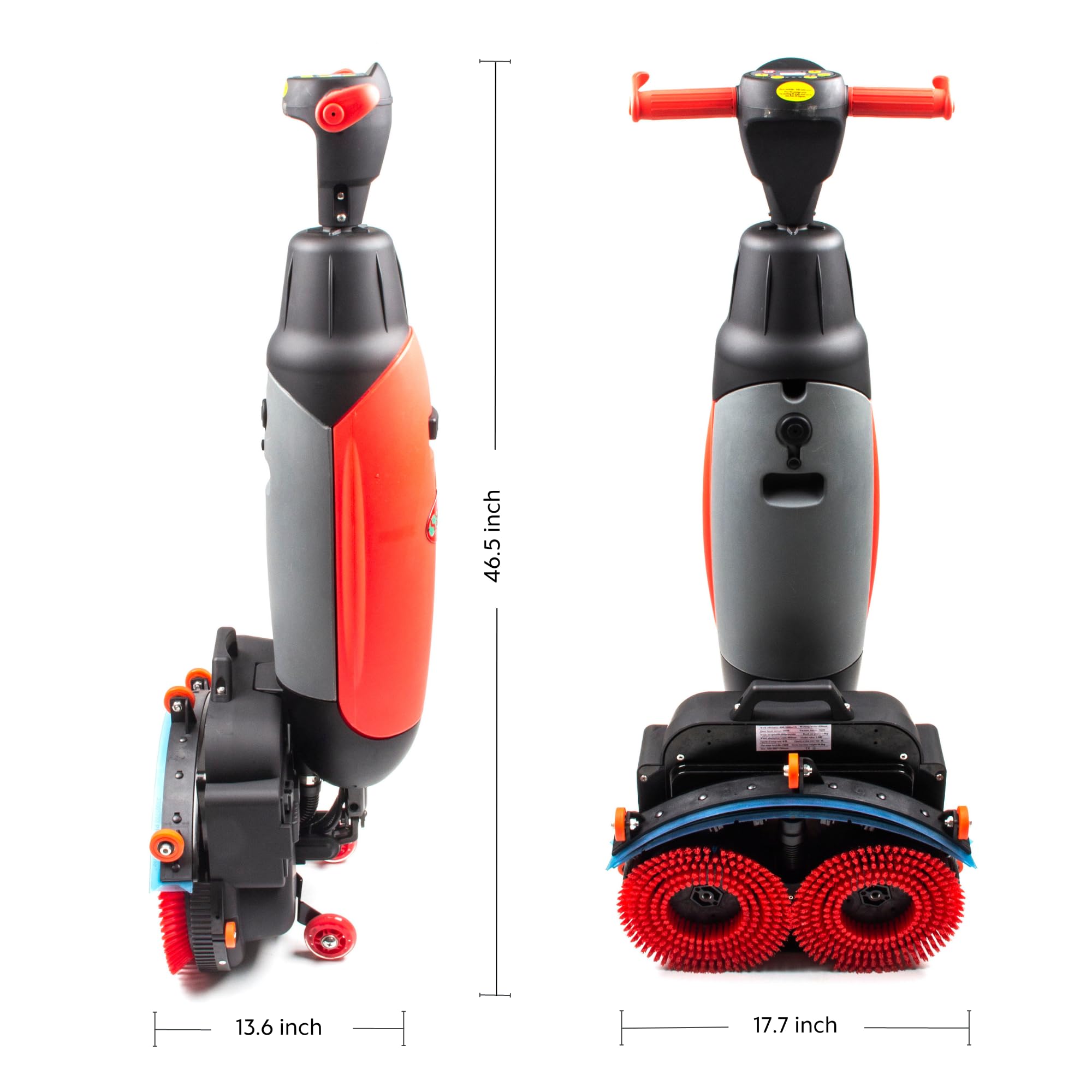 SANITMAX SM430 17" Commercial Floor Scrubber Machine, Rotary Double Brushes, 10000 sqft/h, Cordless Rechargeable Lithium Battery