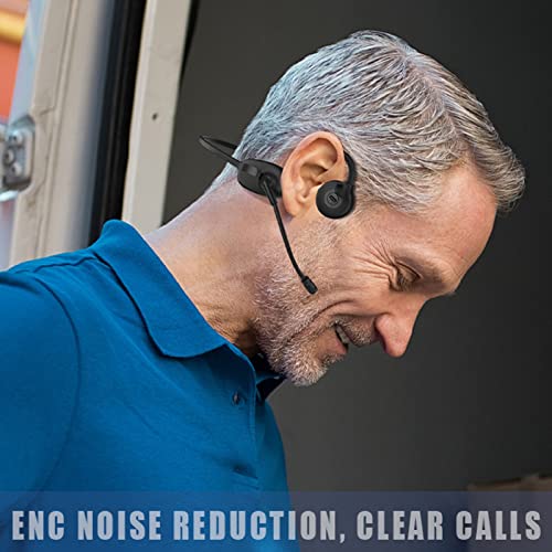 Bone Conduction Headphones Bluetooth with Noise-Canceling Boom Microphone Wireless Open Ear Lightweight Headset for Home Office Education Conference Calls Online Teaching Learning Running Hiking