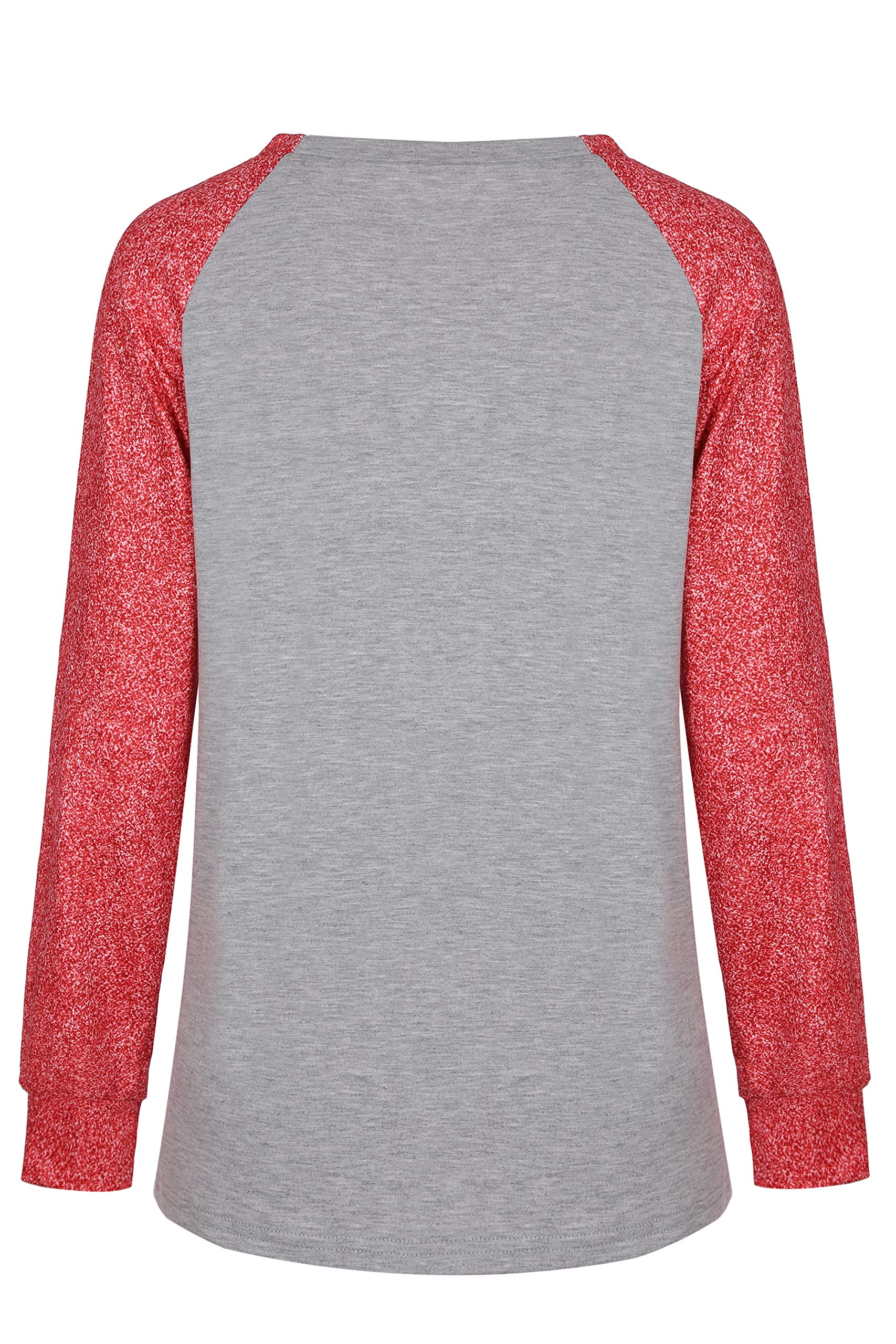 Womens Long Sleeve Shirts Baseball Clothing Creative Long-Sleeved Tops Aesthetic Tshirts Baseball Mom Shirts Red